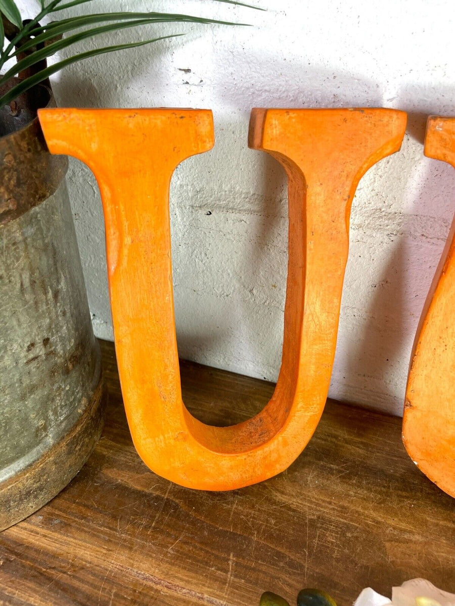 Letter U Vintage Reclaimed Wooden Wall Letters – Bucks Retro & Vintage