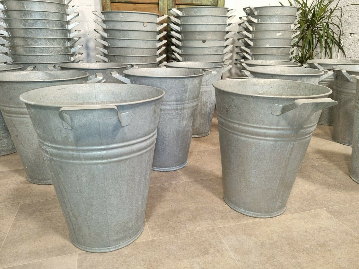 Vintage Galvanised Zinc Florist Display Tub Bucket Garden Planter Vase ...