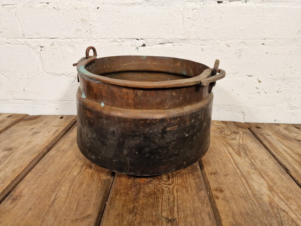Vintage Antique French Hammered Copper Cooking Cauldron Gypsy Pot Gard ...