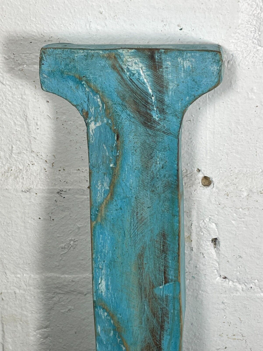 Letter I Vintage Reclaimed Blue Wooden Wall Letters – Bucks Retro & Vintage